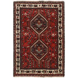 Nain Trading Orientteppich Shiraz 106x160 Handgeknüpfter Orientteppich / Perserteppich, rechteckig, Höhe: 10 mm, braun|rot