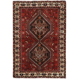 Nain Trading Orientteppich Shiraz 106x153 Handgeknüpfter Orientteppich / Perserteppich, rechteckig, Höhe: 10 mm, braun|rot