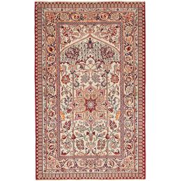 Nain Trading Orientteppich Keshan 124x199 Handgeknüpfter Orientteppich / Perserteppich, rechteckig, Höhe: 12 mm, beige|rot