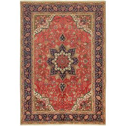 Nain Trading Orientteppich Täbriz 199x289 Handgeknüpfter Orientteppich / Perserteppich, rechteckig, Höhe: 10 mm, braun|rot