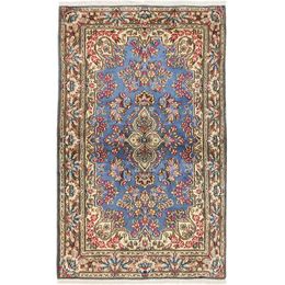 Nain Trading Orientteppich Kerman 92x149 Handgeknüpfter Orientteppich / Perserteppich, rechteckig, Höhe: 12 mm, beige