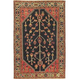 Nain Trading Orientteppich Nahavand 127x206 Handgeknüpfter Orientteppich / Perserteppich, rechteckig, Höhe: 12 mm, braun|rot