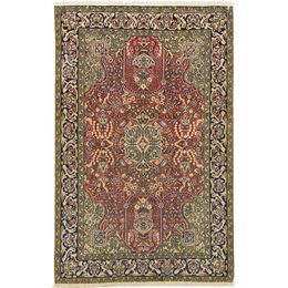 Nain Trading Orientteppich Ghom 99x156 Handgeknüpfter Orientteppich / Perserteppich, rechteckig, Höhe: 10 mm, braun