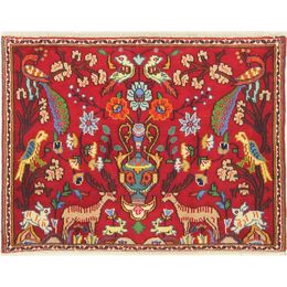 Nain Trading Orientteppich Kaschmar 84x63 Handgeknüpfter Orientteppich / Perserteppich, rechteckig, Höhe: 12 mm, rot