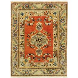 Nain Trading Orientteppich Täbriz Tabatabai 94x126 Handgeknüpfter Orientteppich / Perserteppich, rechteckig, Höhe: 10 mm, rot