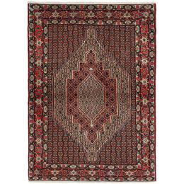Nain Trading Orientteppich Senneh 125x174 Handgeknüpfter Orientteppich / Perserteppich, rechteckig, Höhe: 12 mm, braun|rot