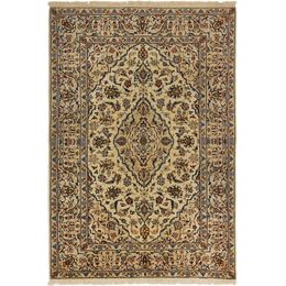 Nain Trading Orientteppich Keshan 141x211 Handgeknüpfter Orientteppich / Perserteppich, rechteckig, Höhe: 12 mm, braun