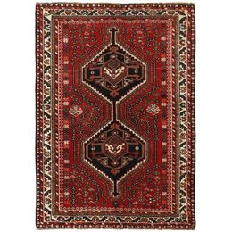 Nain Trading Orientteppich Shiraz 103x149 Handgeknüpfter Orientteppich / Perserteppich, rechteckig, Höhe: 10 mm, braun|rot