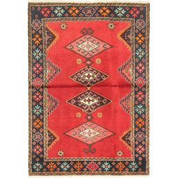 Nain Trading Orientteppich Hamadan 107x154 Handgeknüpfter Orientteppich / Perserteppich, rechteckig, Höhe: 8 mm, rot