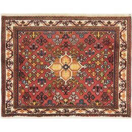 Nain Trading Orientteppich Meymeh 86x64 Handgeknüpfter Orientteppich / Perserteppich, rechteckig, Höhe: 12 mm, braun|rot