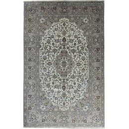 Nain Trading Orientteppich Keshan 199x302 Handgeknüpfter Orientteppich / Perserteppich, rechteckig, Höhe: 12 mm, grau