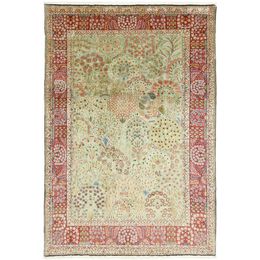 Nain Trading Orientteppich Kerman 197x294 Handgeknüpfter Orientteppich / Perserteppich, rechteckig, Höhe: 12 mm, beige