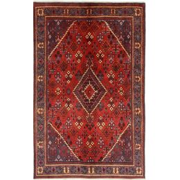Nain Trading Orientteppich Sarsharan 138x211 Handgeknüpfter Orientteppich / Perserteppich, rechteckig, Höhe: 5 mm, rot