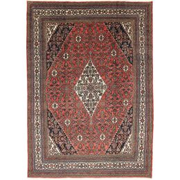 Nain Trading Orientteppich Hamadan 264x363 Handgeknüpfter Orientteppich / Perserteppich, rechteckig, Höhe: 8 mm, braun|rot