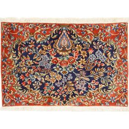 Nain Trading Orientteppich Kerman 59x89 Handgeknüpfter Orientteppich / Perserteppich, rechteckig, Höhe: 12 mm, rot