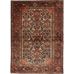 Nain Trading Orientteppich Rudbar 105x148 Handgeknüpfter Orientteppich / Perserteppich, rechteckig, Höhe: 12 mm, braun|rot