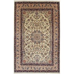 Nain Trading Orientteppich Maschad Sherkat 198x284 Handgeknüpfter Orientteppich / Perserteppich, rechteckig, Höhe: 12 mm, beige|braun