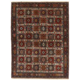 Nain Trading Orientteppich Yalameh 155x202 Handgeknüpfter Orientteppich / Perserteppich, rechteckig, Höhe: 12 mm, braun|rot
