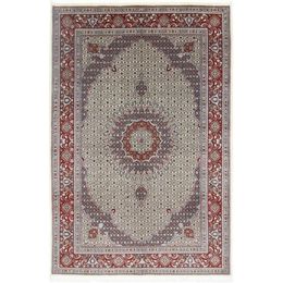 Nain Trading Orientteppich Moud 201x295 Handgeknüpfter Orientteppich / Perserteppich, rechteckig, Höhe: 12 mm, grau