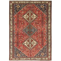 Nain Trading Orientteppich Shiraz 211x294 Handgeknüpfter Orientteppich / Perserteppich, rechteckig, Höhe: 10 mm, braun|rot