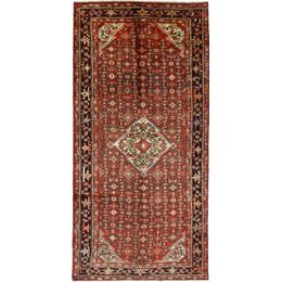 Nain Trading Orientteppich Hosseinabad 157x331 Handgeknüpfter Orientteppich / Perserteppich, rechteckig, Höhe: 12 mm, braun|rot