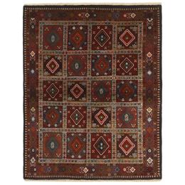 Nain Trading Orientteppich Yalameh 148x196 Handgeknüpfter Orientteppich / Perserteppich, rechteckig, Höhe: 12 mm, braun|rot