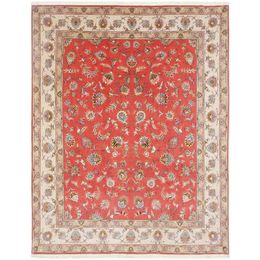 Nain Trading Orientteppich Täbriz 50Raj 241x310 Handgeknüpfter Orientteppich / Perserteppich, rechteckig, Höhe: 7 mm, beige|rot
