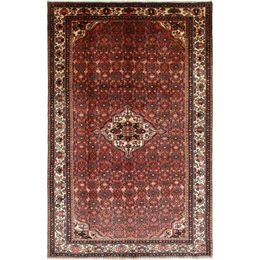 Nain Trading Orientteppich Hosseinabad 199x311 Handgeknüpfter Orientteppich / Perserteppich, rechteckig, Höhe: 12 mm, braun|rot