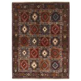 Nain Trading Orientteppich Yalameh 149x198 Handgeknüpfter Orientteppich / Perserteppich, rechteckig, Höhe: 12 mm, braun|rot