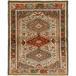 Nain Trading Orientteppich Yalameh 99x127 Handgeknüpfter Orientteppich / Perserteppich, rechteckig, Höhe: 12 mm, braun