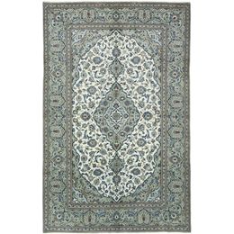 Nain Trading Orientteppich Keshan 211x311 Handgeknüpfter Orientteppich / Perserteppich, rechteckig, Höhe: 12 mm, grau
