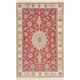 Nain Trading Orientteppich Täbriz 100x160 Handgeknüpfter Orientteppich / Perserteppich, rechteckig, Höhe: 10 mm, beige|rot