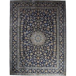Nain Trading Orientteppich Keshan 301x399 Handgeknüpfter Orientteppich / Perserteppich, rechteckig, Höhe: 12 mm, grau|schwarz