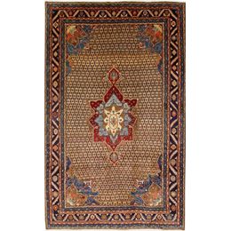 Nain Trading Orientteppich Hamadan 218x345 Handgeknüpfter Orientteppich / Perserteppich, rechteckig, Höhe: 8 mm, braun|rot