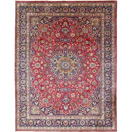 Nain Trading Orientteppich Mashhad 294x386 Handgeknüpfter Orientteppich / Perserteppich, rechteckig, Höhe: 12 mm, lila