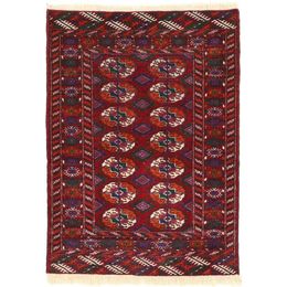 Nain Trading Orientteppich Turkaman 82x115 Handgeknüpfter Orientteppich / Perserteppich, rechteckig, Höhe: 6 mm, rot