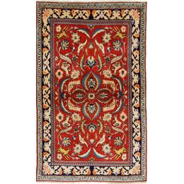 Nain Trading Orientteppich Ghom 86x137 Handgeknüpfter Orientteppich / Perserteppich, rechteckig, Höhe: 10 mm, rot