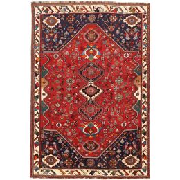 Nain Trading Orientteppich Shiraz 187x276 Handgeknüpfter Orientteppich / Perserteppich, rechteckig, Höhe: 10 mm, rot