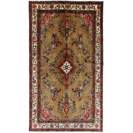 Nain Trading Orientteppich Hamadan 124x221 Handgeknüpfter Orientteppich / Perserteppich, rechteckig, Höhe: 8 mm, braun|rot