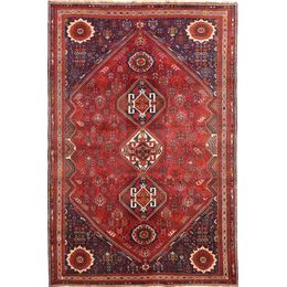 Nain Trading Orientteppich Ghashghai 214x326 Handgeknüpfter Orientteppich / Perserteppich, rechteckig, Höhe: 12 mm, rot