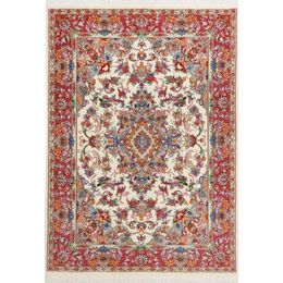 Nain Trading Orientteppich Täbriz 50Raj 145x207 Handgeknüpfter Orientteppich / Perserteppich, rechteckig, Höhe: 7 mm, beige|rot