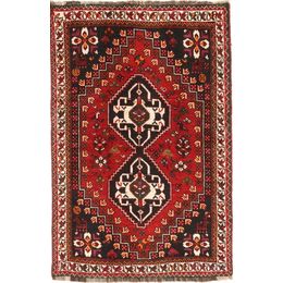 Nain Trading Orientteppich Shiraz 88x134 Handgeknüpfter Orientteppich / Perserteppich, rechteckig, Höhe: 10 mm, rot