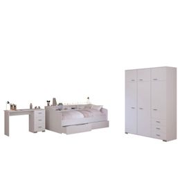 Parisot Jugendzimmer-Set Sleep 3-tlg inkl. Bett mit Bettkästen + Kleiderschrank + Schreibtisch