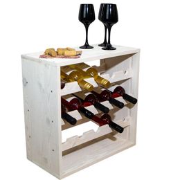 Kistenkolli Altes Land Allzweckkiste Flaschenregal für 15 Flaschen in weiß Weinschrank Weinständer Weinrega