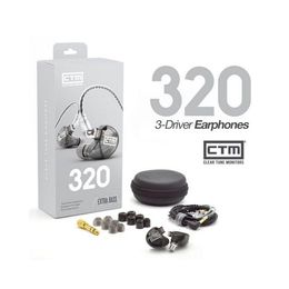 CTM Audio CE320 3-Weg InEar-Monitor Ohrhörer Grau In-Ear-Kopfhörer (Impendanz: 20Ohm