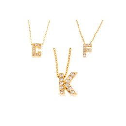 Stella-Jewellery Collier 585er Gold Halskette Zirkonia Buchstaben Anhänger (Kette mit Anhänger