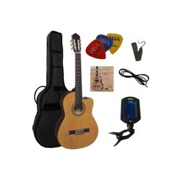 MSA Akustikgitarre Konzertgitarre mit EQ und Cutaway