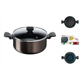 Tefal Kochtopf Tefal Kasserolle B5544602 Schwarz Aluminium Glas Ø 24 cm Antihaft