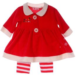 Kleid & Leggings Baby Set 62 weihnachtlich Kleidchen Hose Anzug