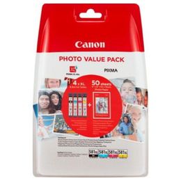 Canon 4 Druckerpatronen Tinte CLI-581 XL BK/C/M/Y Multipack inkl. Fotopapier Tintenpatrone